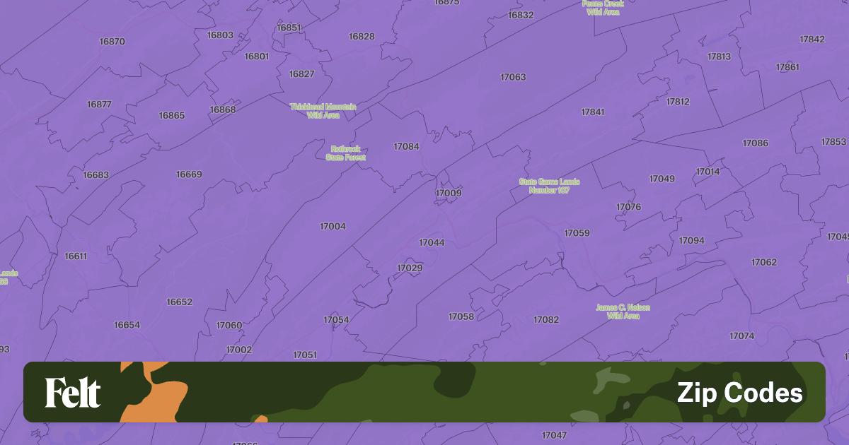 ZIP Codes in Mifflin County, Pennsylvania