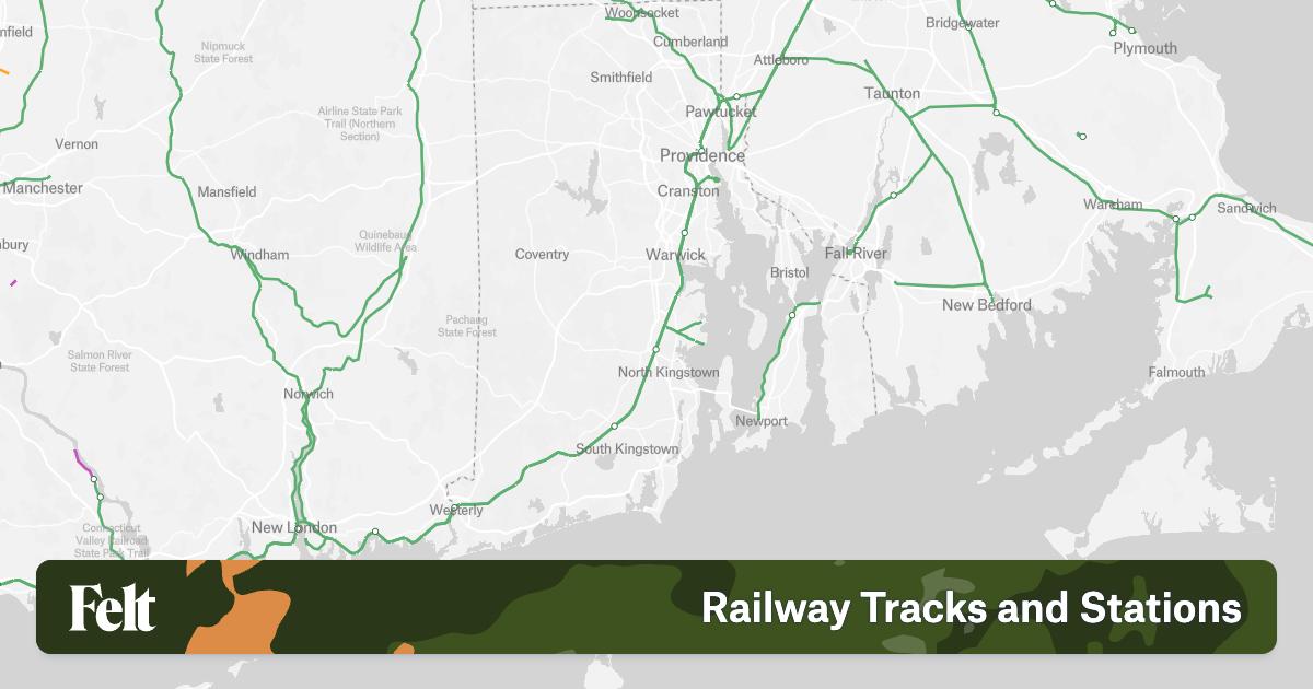 Railway Tracks and Stations in Rhode Island