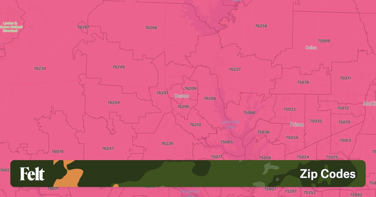 ZIP Codes in Denton County, Texas