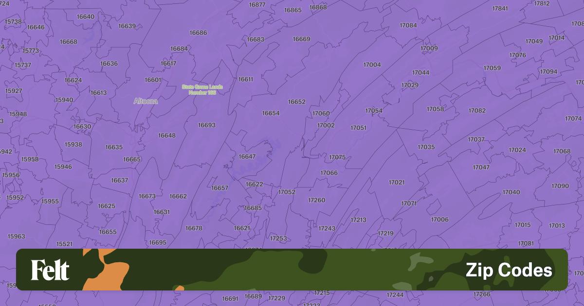 ZIP Codes in Huntingdon County, Pennsylvania