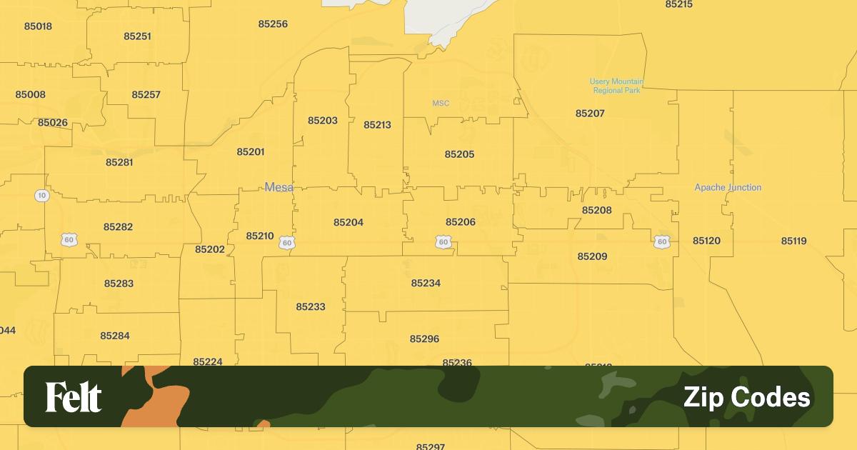 ZIP Codes in the city of Mesa, Arizona