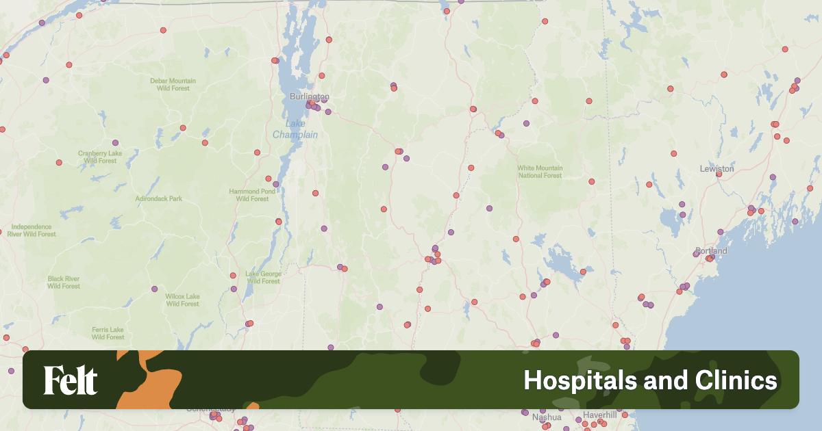 Hospitals and clinics in Vermont