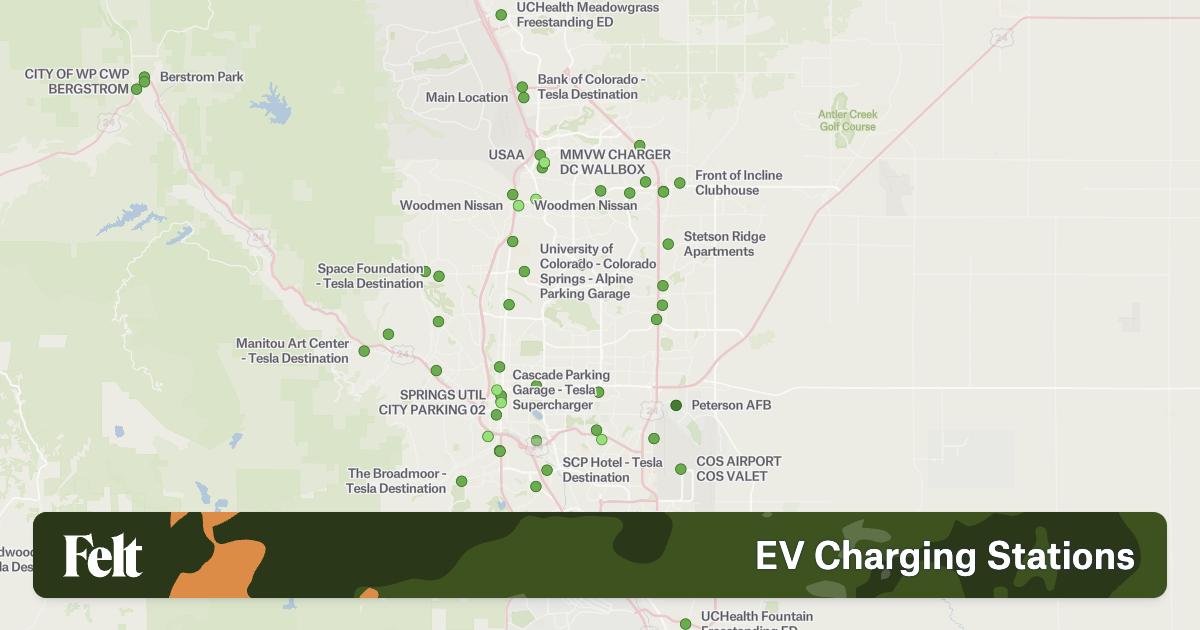 Electric Vehicle Charging Stations in the city of Colorado Springs ...