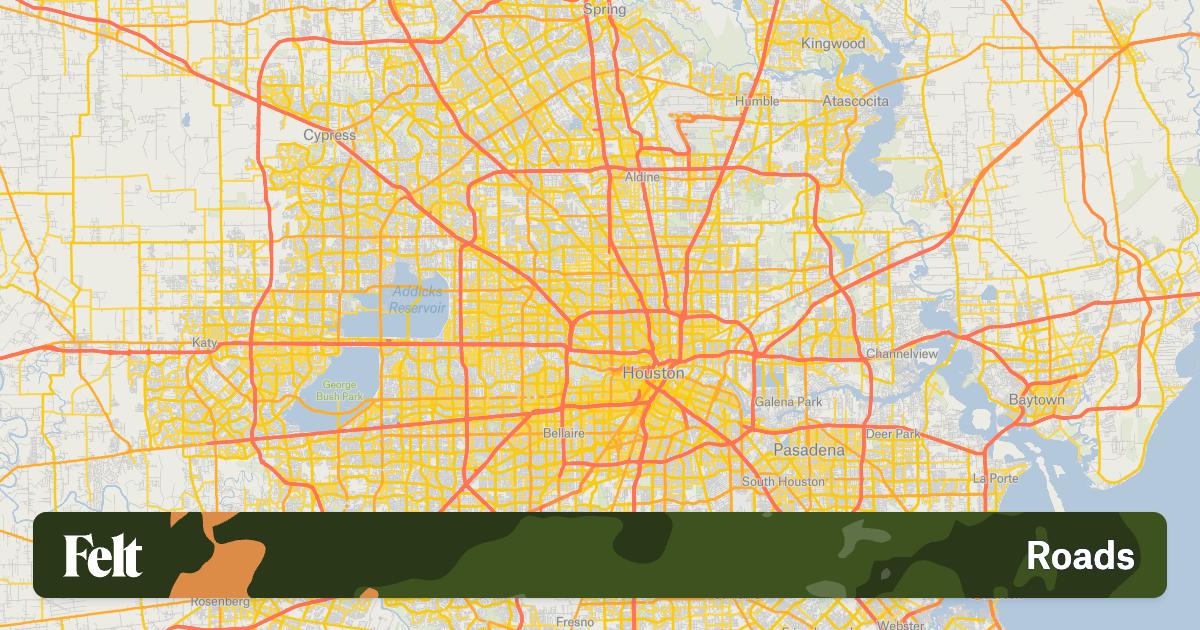 Roads in the city of Houston, Texas