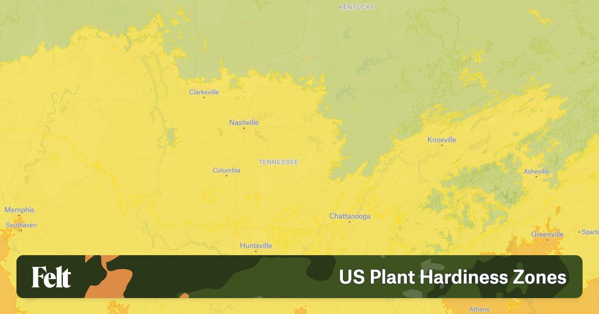 Plant Hardiness Zones in Tennessee