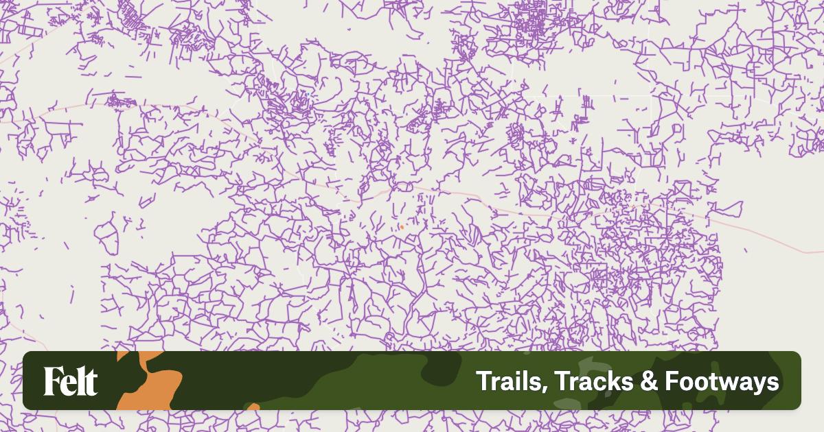 Trails, tracks & footways in Crockett County, Texas