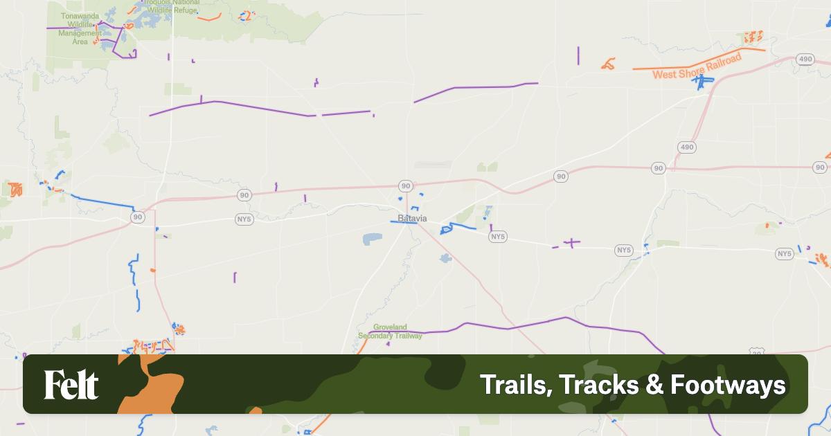 Trails, tracks & footways in Genesee County, New York