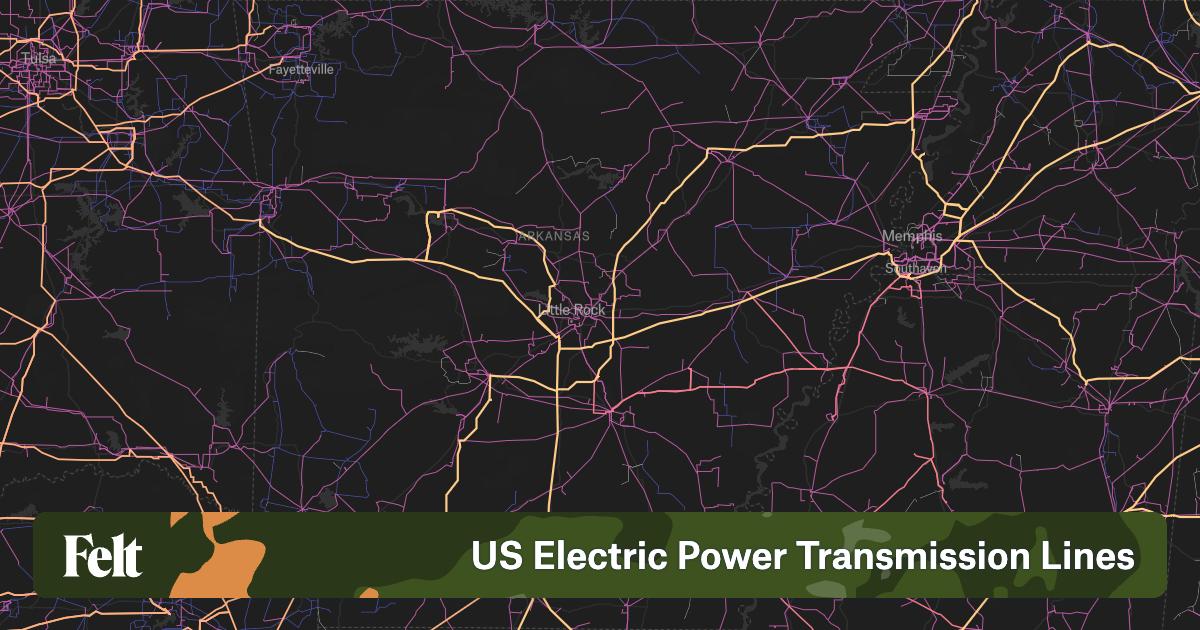 US Electric Power Transmission Lines in Arkansas