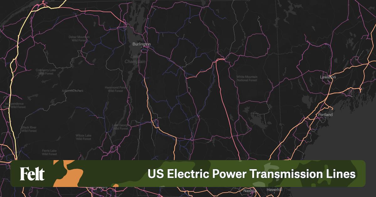 US Electric Power Transmission Lines in Vermont