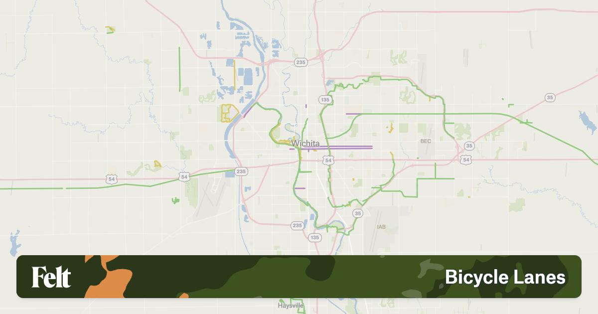 Bicycle Lanes in the city of Wichita, Kansas