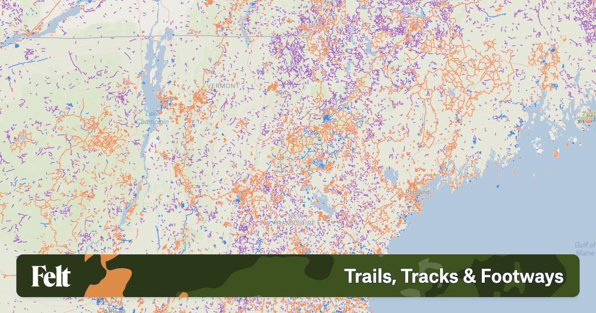 Trails, tracks & footways in New Hampshire