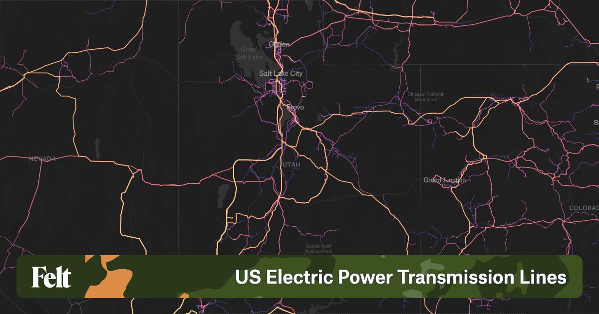 US Electric Power Transmission Lines in Utah