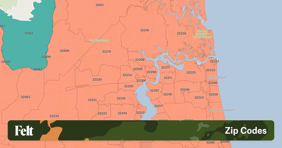 ZIP Codes in Duval County, Florida