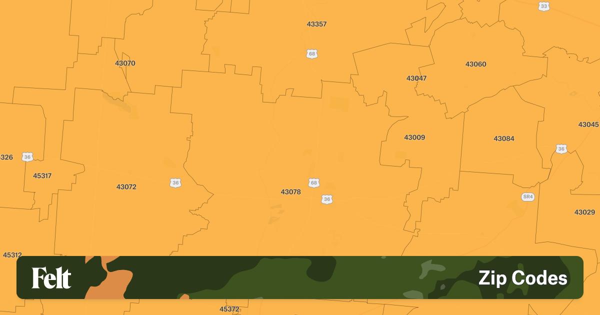 ZIP Codes in Champaign County, Ohio