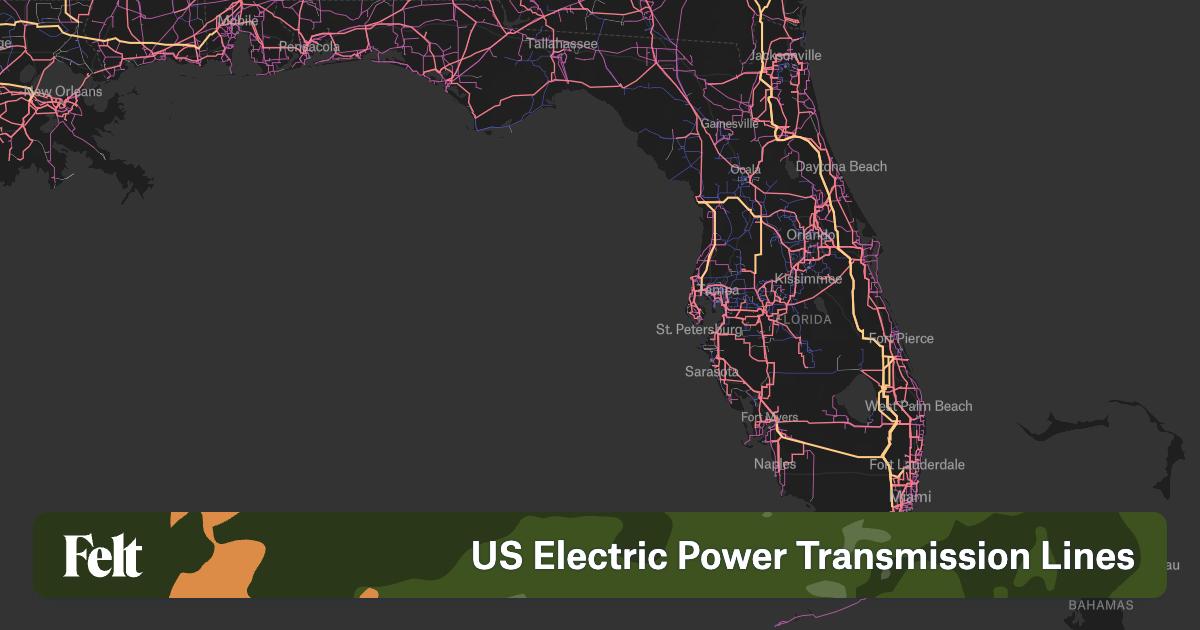 US Electric Power Transmission Lines in Florida