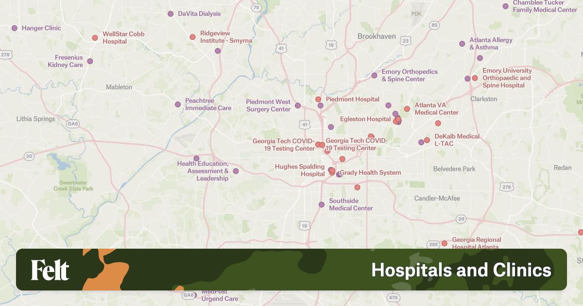 Hospitals and clinics in the city of Atlanta, Georgia