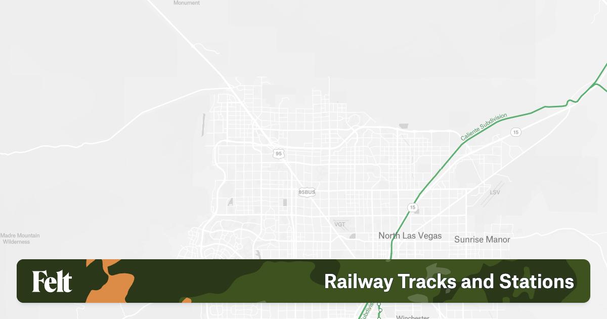 Railway Tracks and Stations in the city of Las Vegas, Nevada