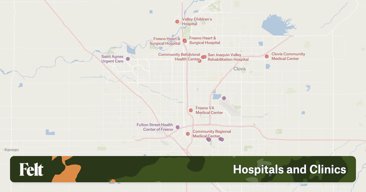 Hospitals and clinics in the city of Fresno, California