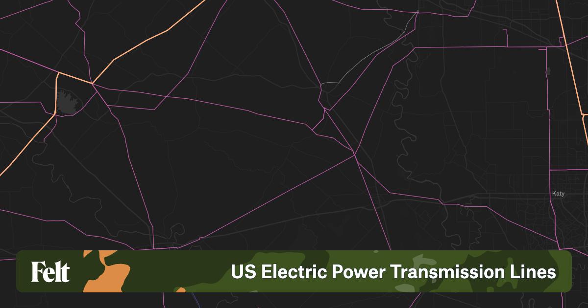 US Electric Power Transmission Lines in Austin County, Texas