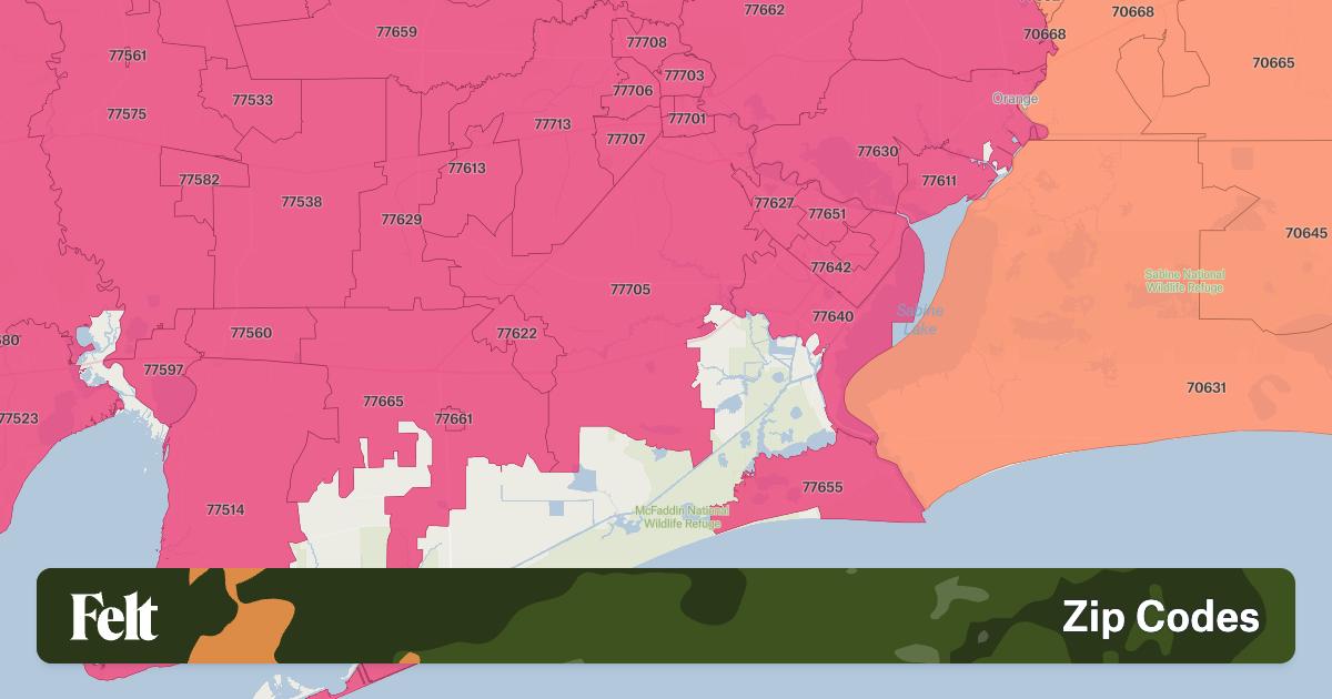 ZIP Codes in Jefferson County, Texas