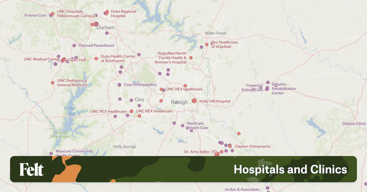 Hospitals and clinics in Wake County, North Carolina