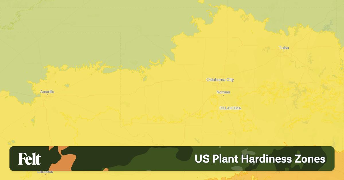 Plant Hardiness Zones in Oklahoma