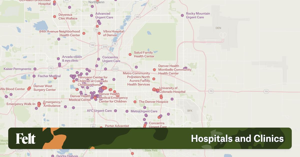 Hospitals and clinics in the city of Denver, Colorado
