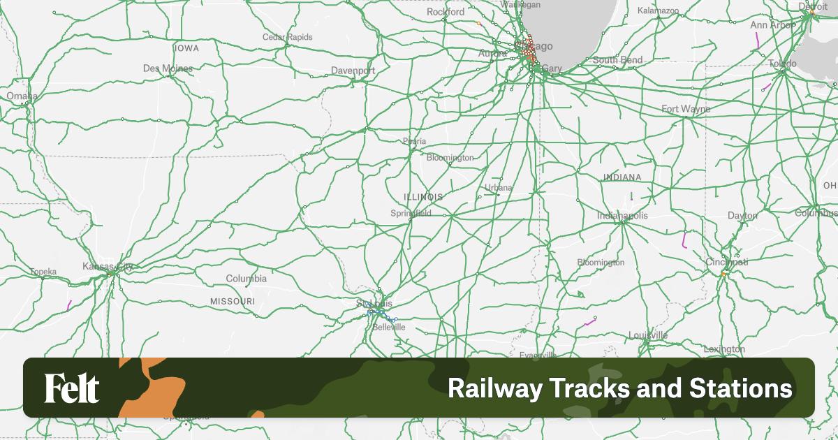 Railway Tracks and Stations in Illinois