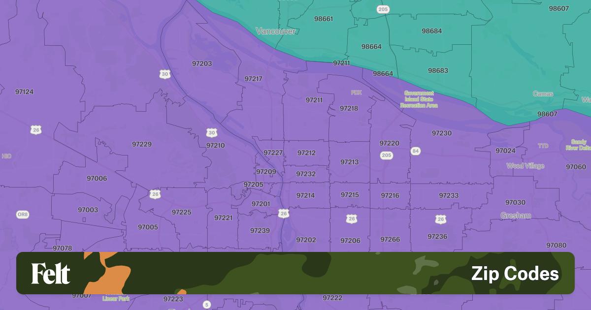 ZIP Codes in the city of Portland, Oregon