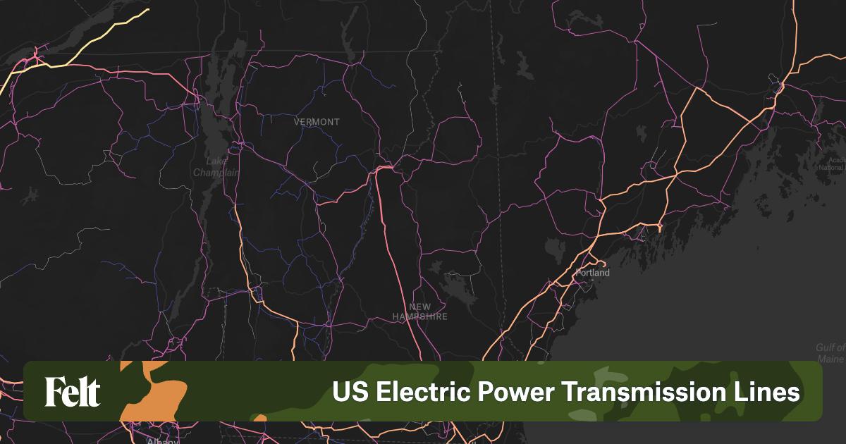 US Electric Power Transmission Lines in New Hampshire