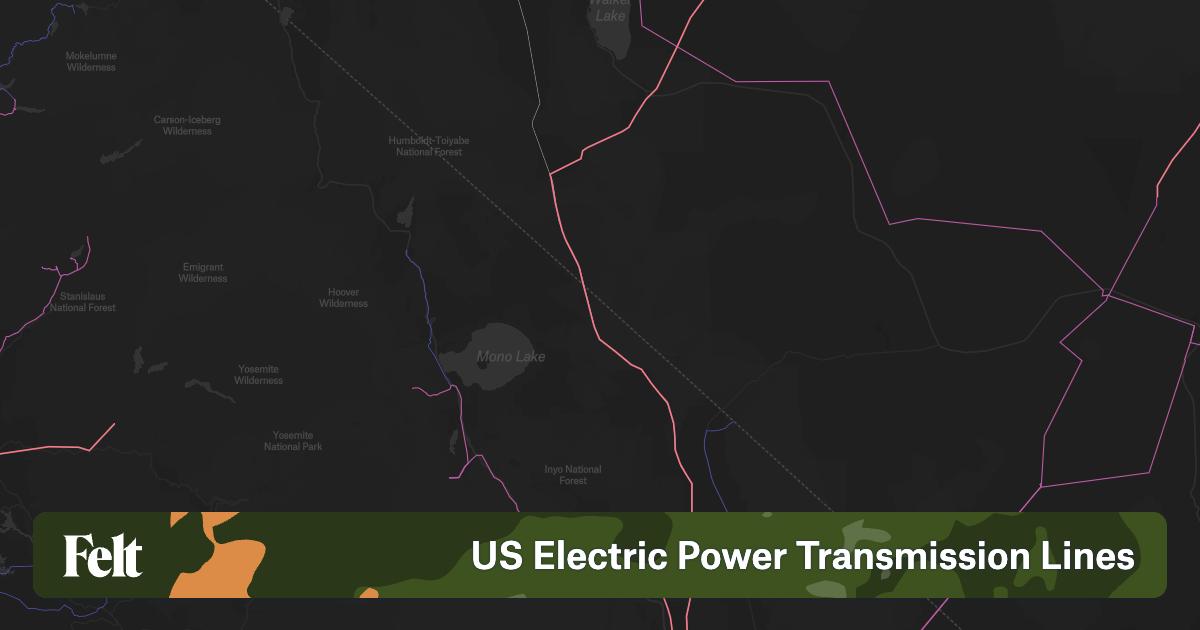 US Electric Power Transmission Lines in Mono County, California