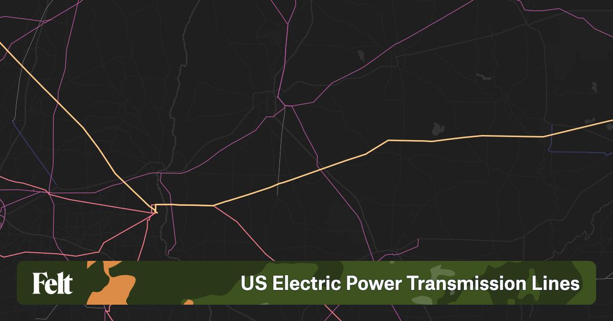 US Electric Power Transmission Lines in Early County, Georgia