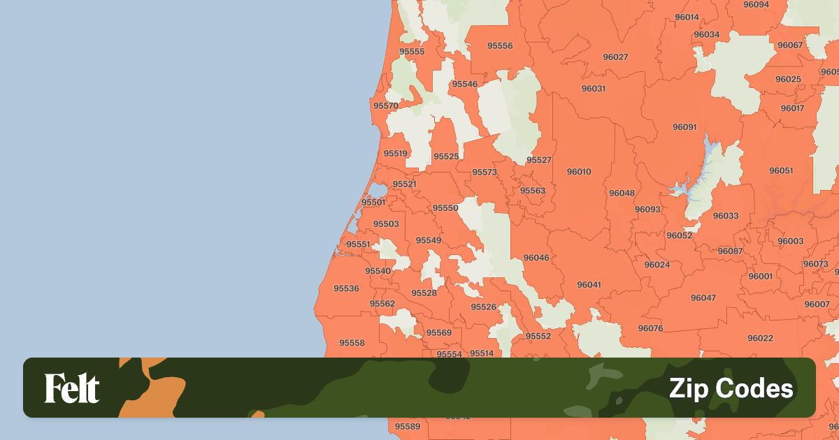 ZIP Codes in Humboldt County, California