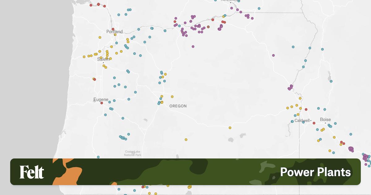 Power plants in Oregon