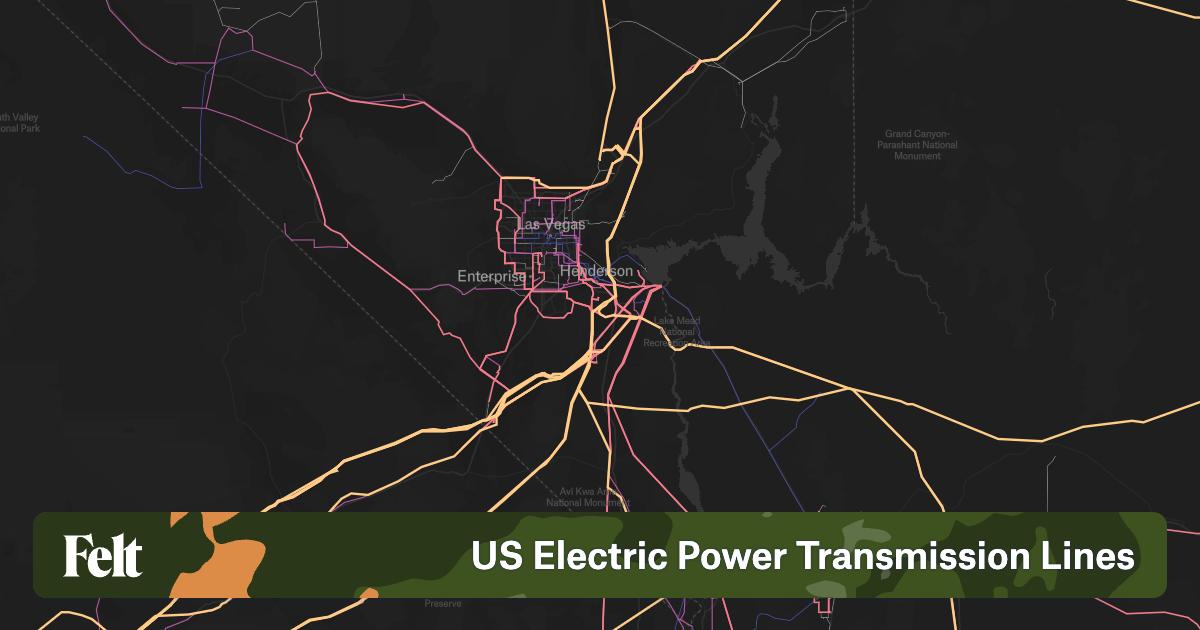 US Electric Power Transmission Lines in Clark County, Nevada