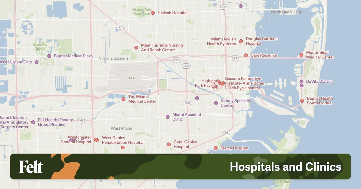 Hospitals and clinics in the city of Miami, Florida