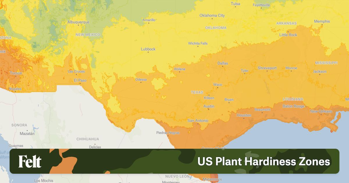 Plant Hardiness Zones in Texas