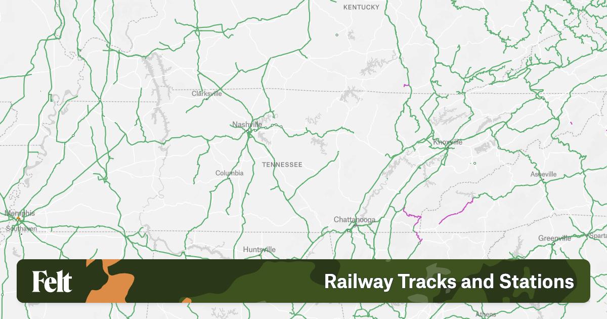 Railway Tracks and Stations in Tennessee
