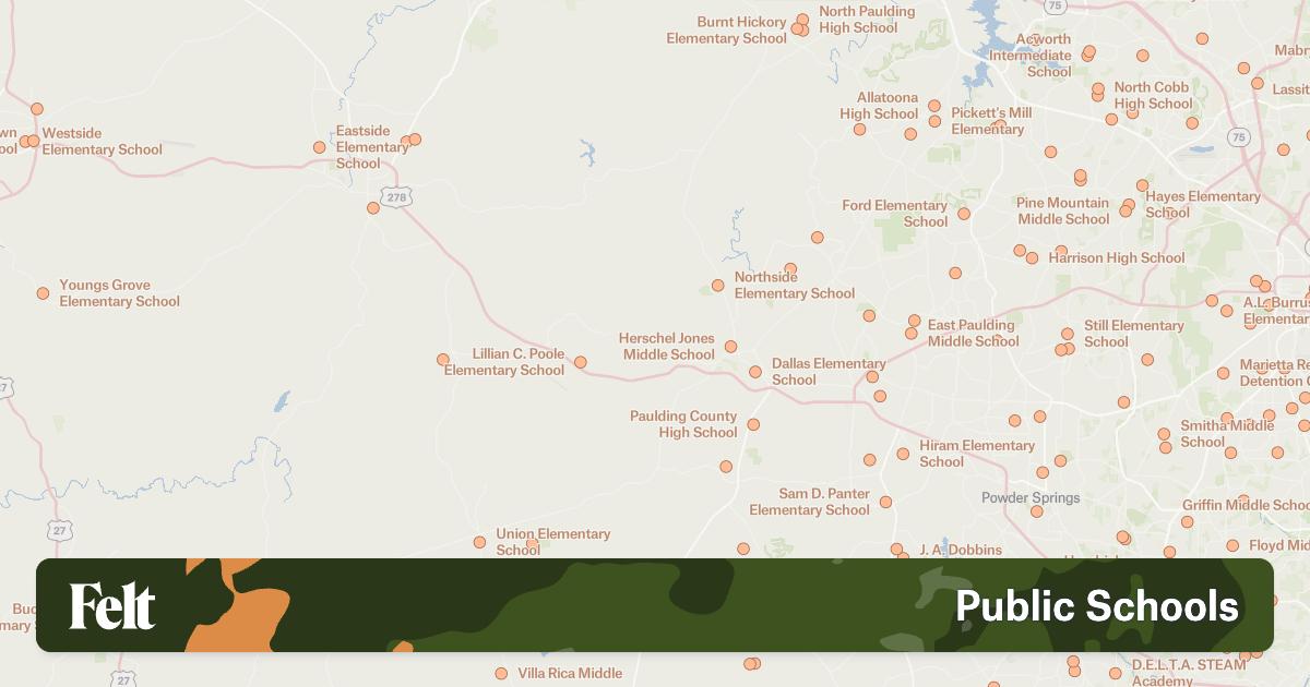 Map Of Paulding County Georgia Elementary Schools 873 Williams Lake