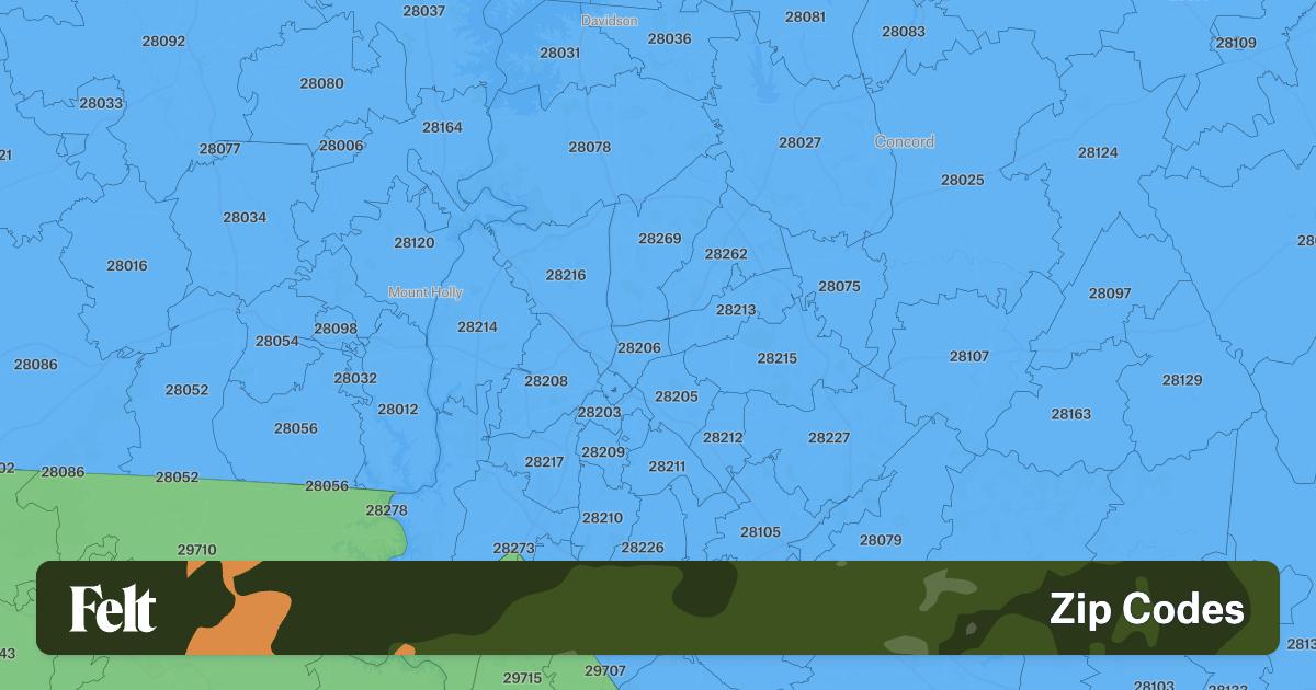 ZIP Codes in Mecklenburg County, North Carolina