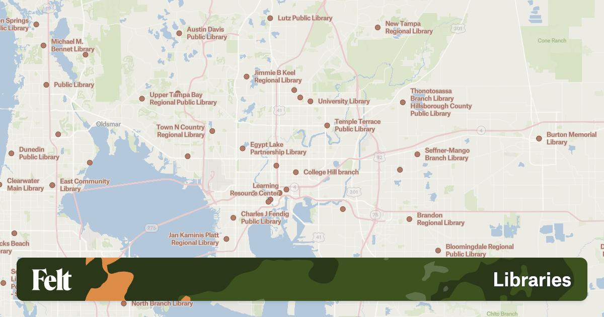Libraries in the city of Tampa, Florida