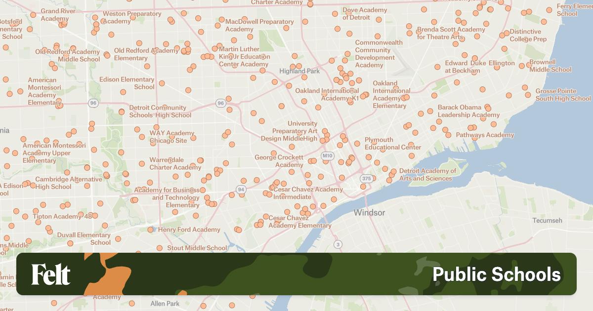 US Public Schools in the city of Detroit, Michigan