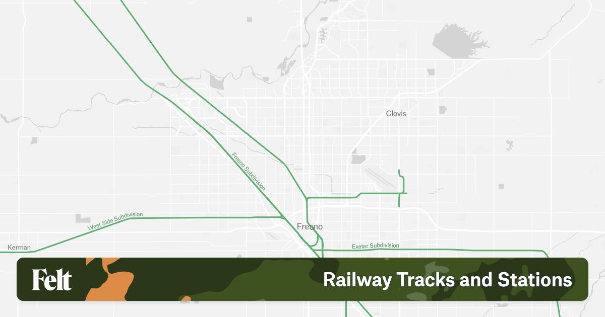 Railway Tracks and Stations in the city of Fresno, California
