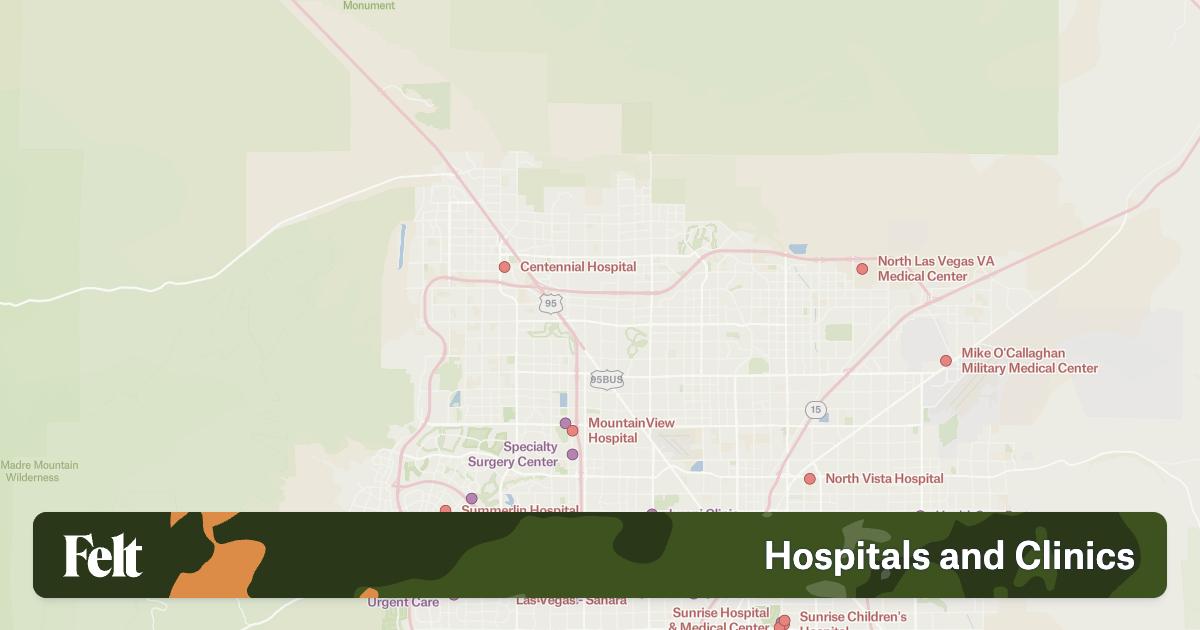 Hospitals and clinics in the city of Las Vegas, Nevada