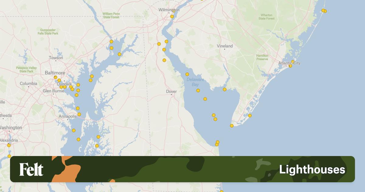 Lighthouses in Delaware