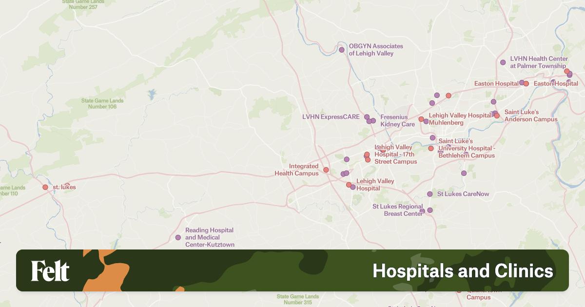 Hospitals and clinics in Lehigh County, Pennsylvania