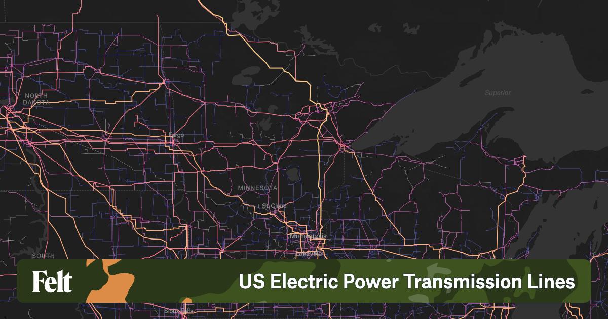 US Electric Power Transmission Lines in Minnesota