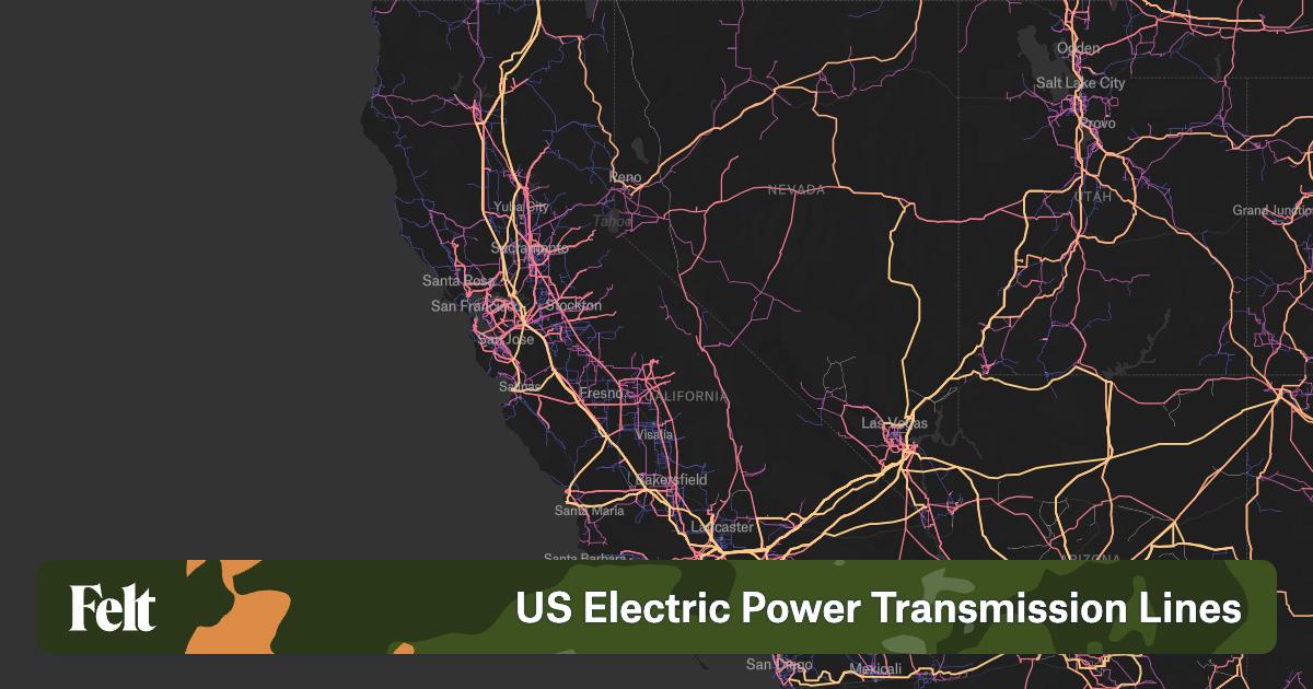 US Electric Power Transmission Lines in California