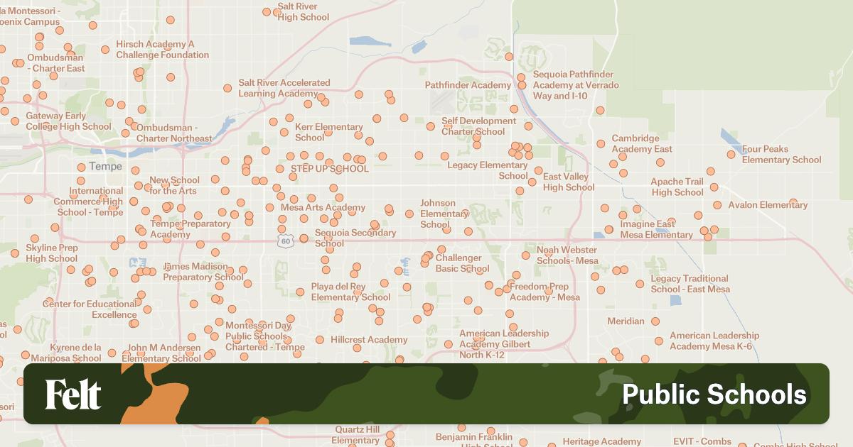 US Public Schools in the city of Mesa, Arizona