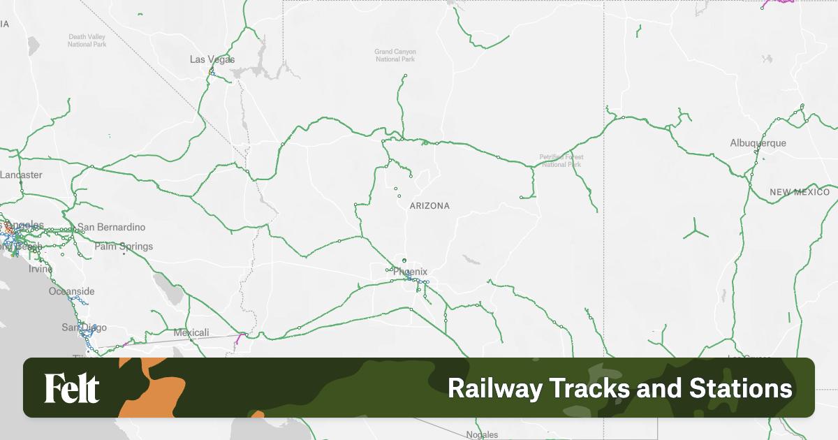 Railway Tracks and Stations in Arizona